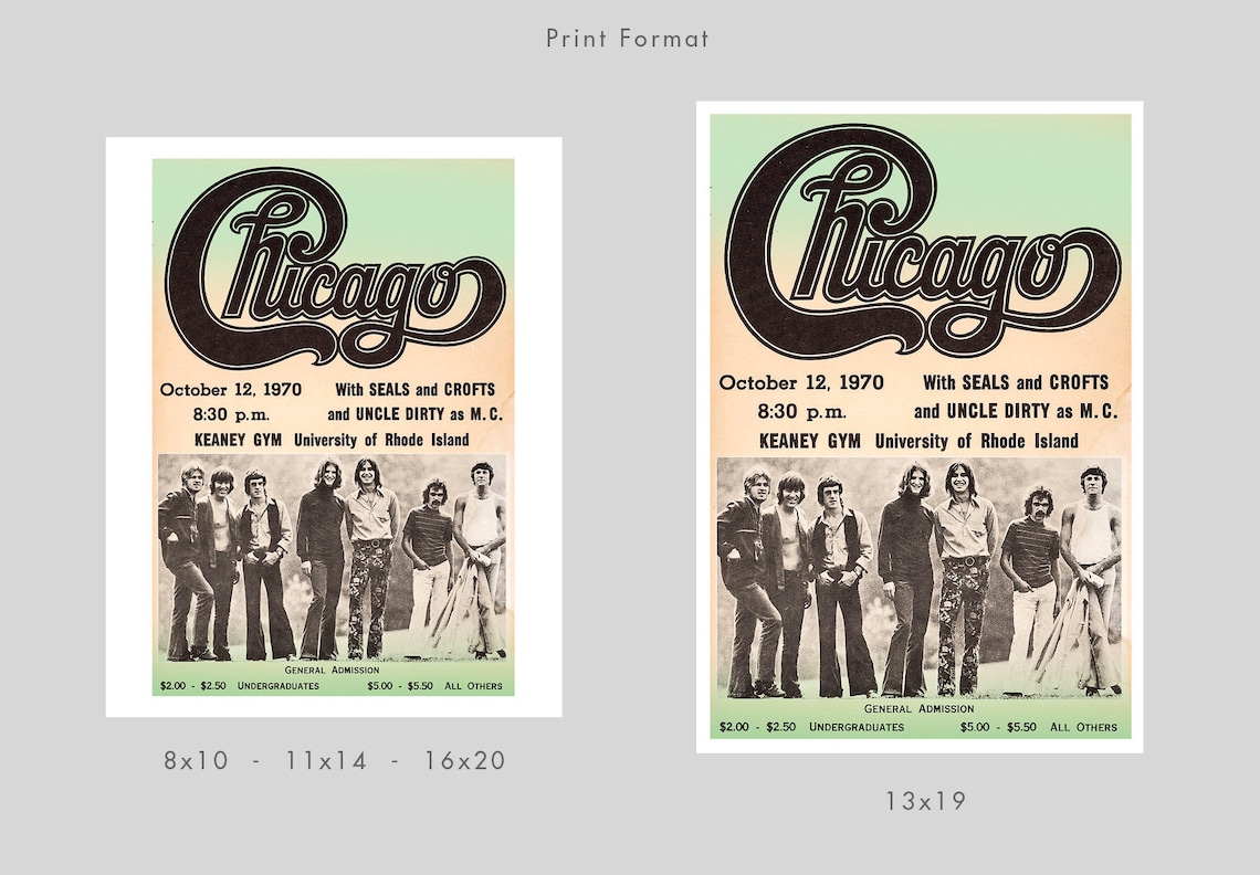 Chicago 1970 Concert Poster Print Redplanetgraphics - Etsy