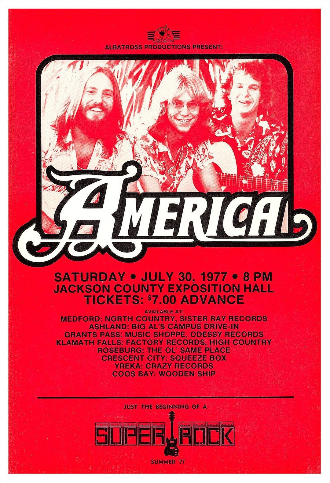America Band - Concert Poster Print - Redplanetgraphics - Etsy