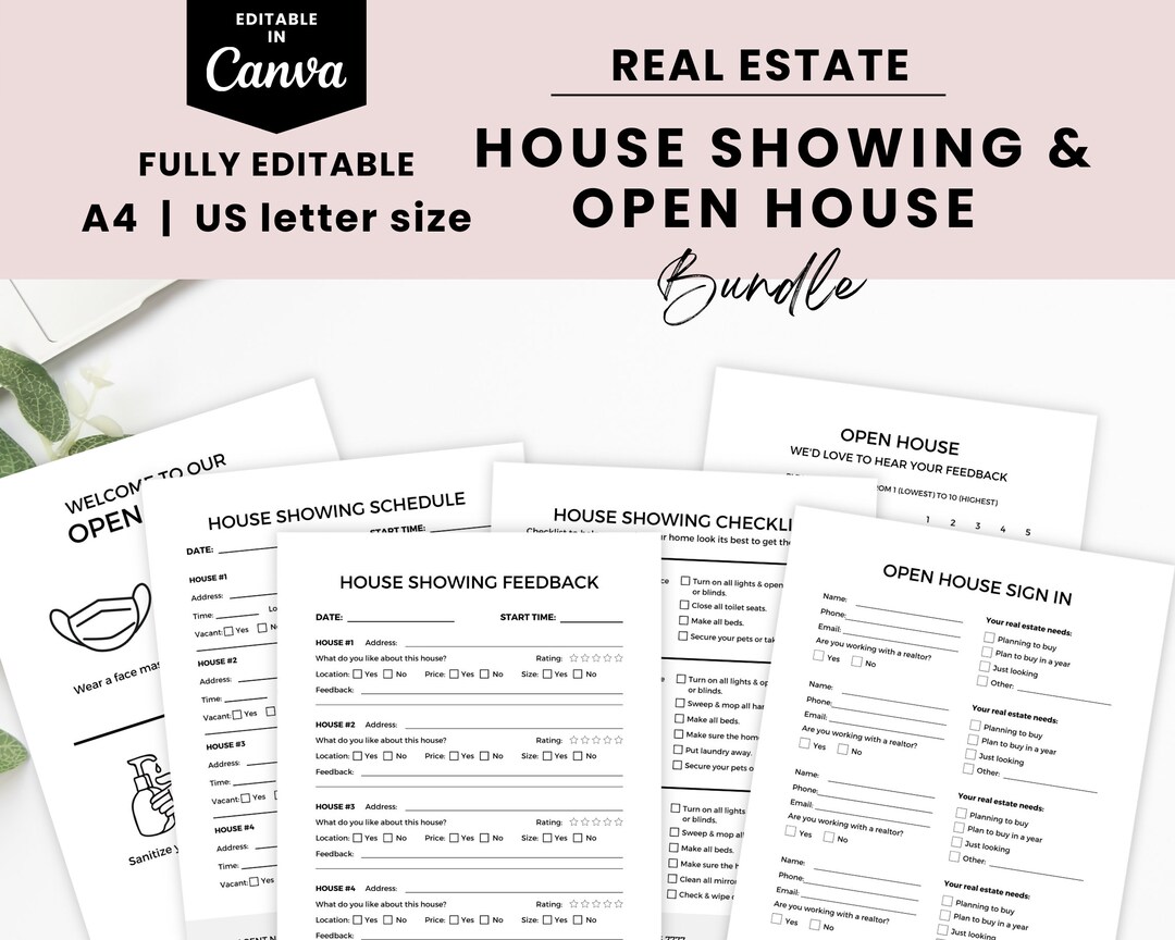 Real Estate Open House | Home Showing Checklist, Open House Sign In ...