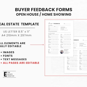 Open House Feedback Form | Home Showing Buyer Feedback, Real Estate ...