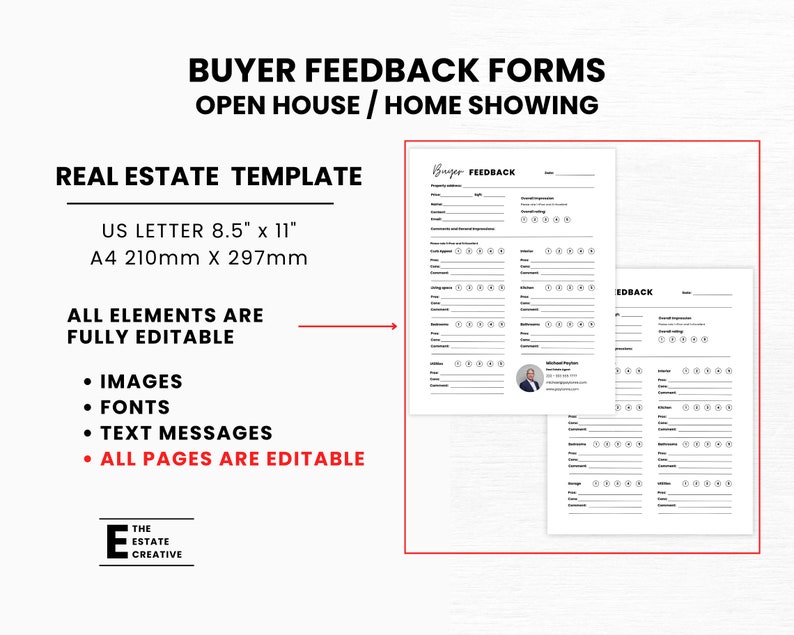 Open House Feedback Form | Home Showing Buyer Feedback, Real Estate ...
