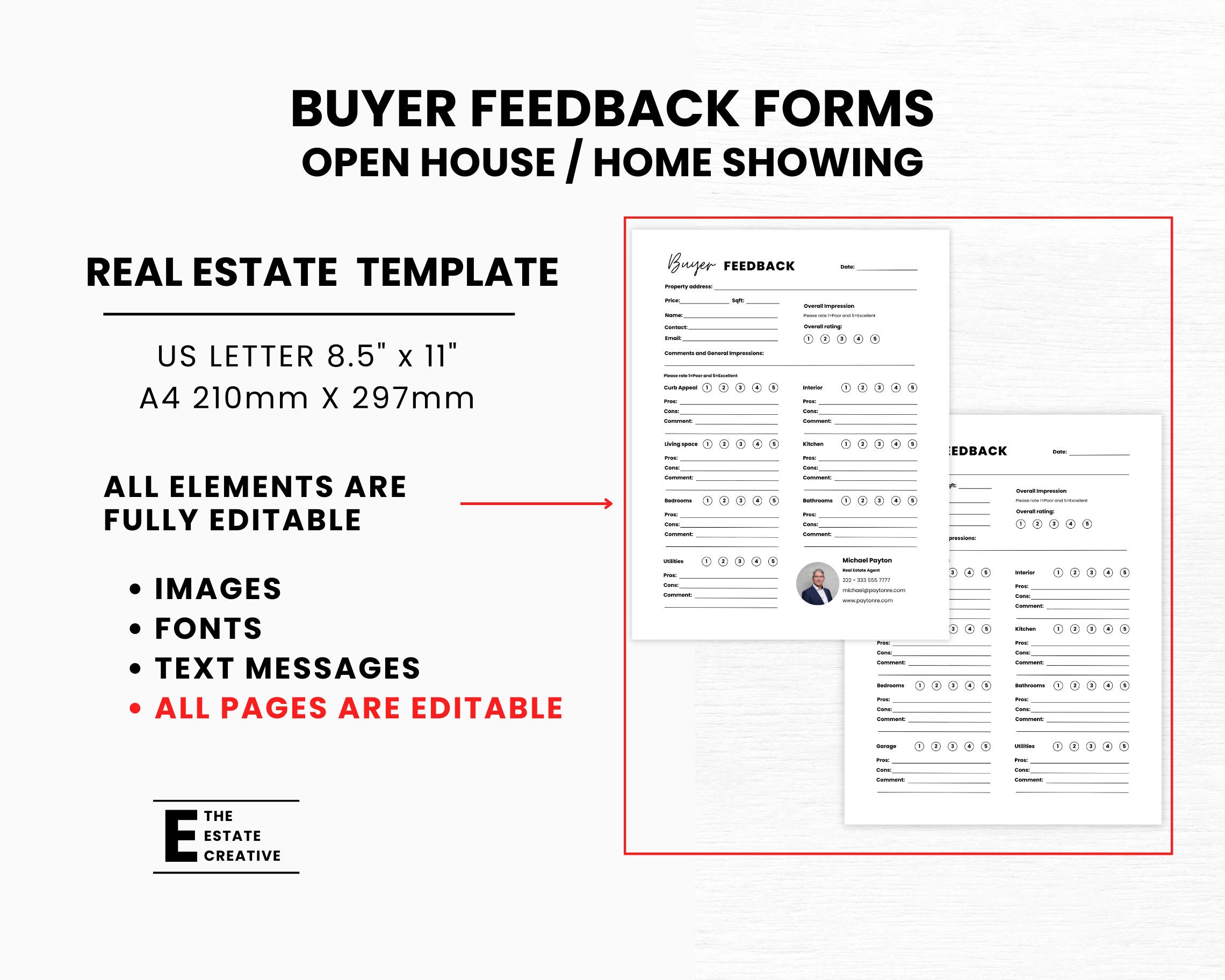 Open House Feedback Form | Home Showing Buyer Feedback, Real Estate ...