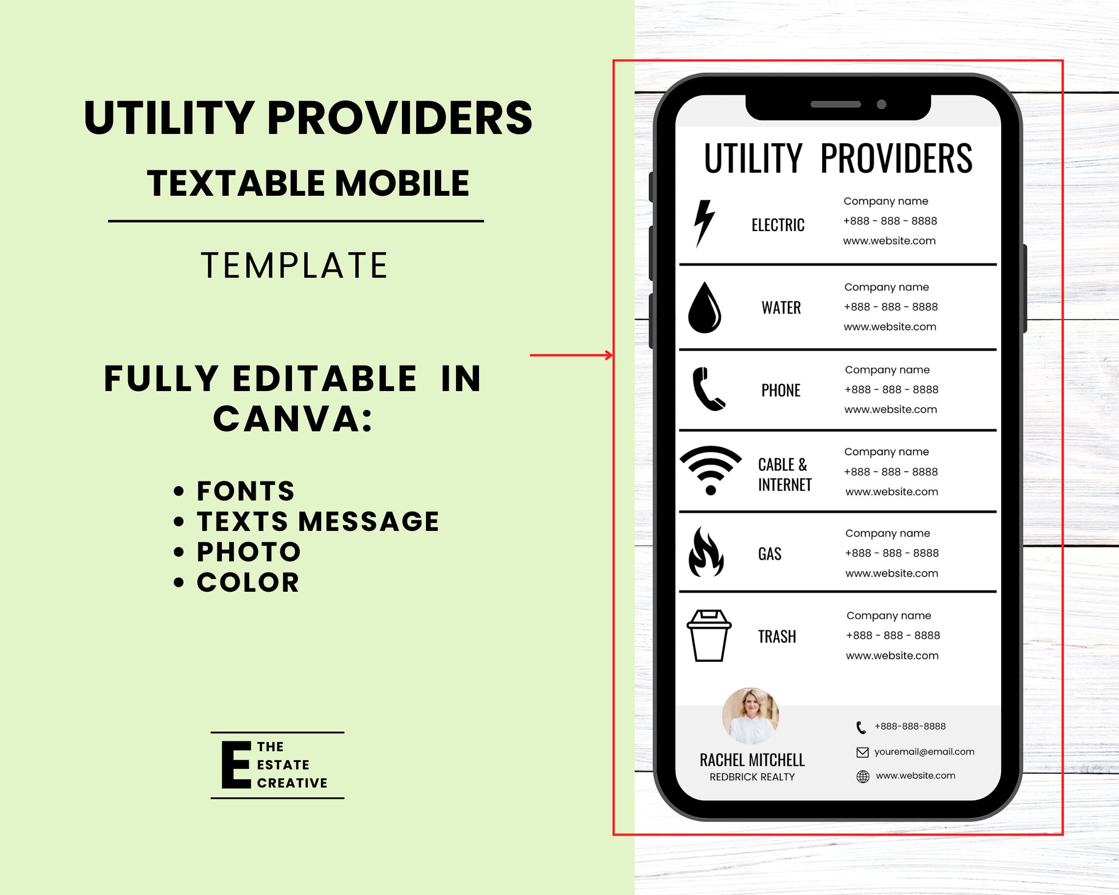 Real Estate Utility Provider List | Textable Utility List, Real Estate ...