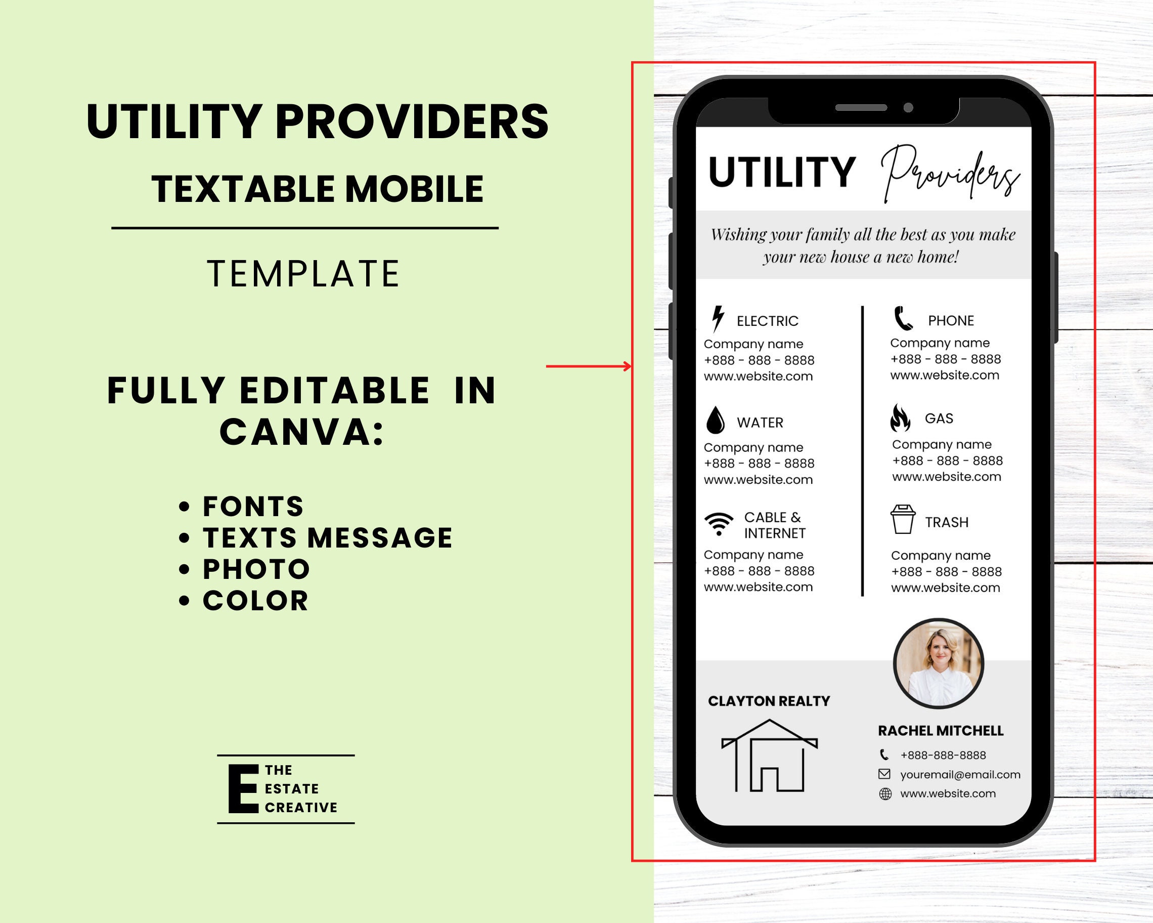 Real Estate Utility Provider List | Textable Utility List, Real Estate ...
