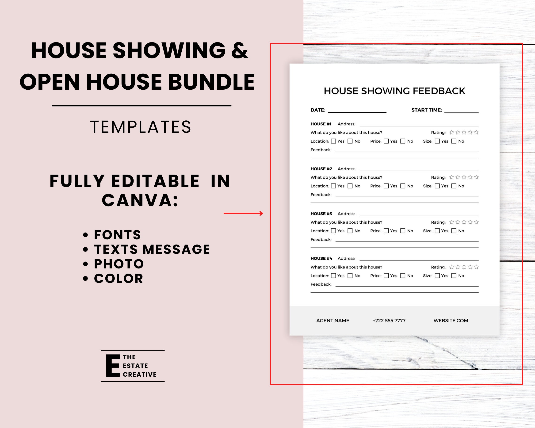 Real Estate Open House | Home Showing Checklist, Open House Sign In ...