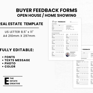 Open House Feedback Form | Home Showing Buyer Feedback, Real Estate ...