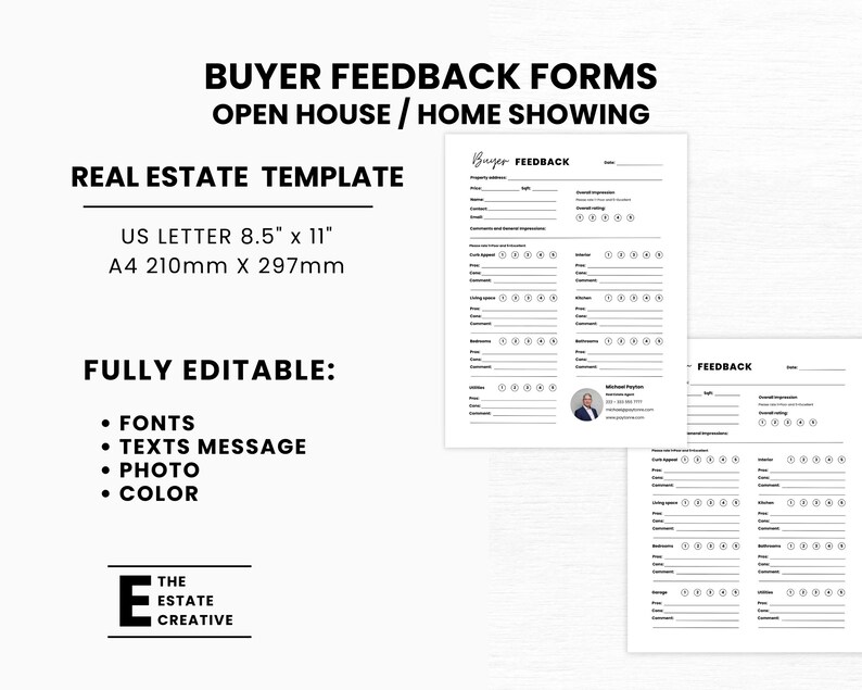 Open House Feedback Form | Home Showing Buyer Feedback, Real Estate ...