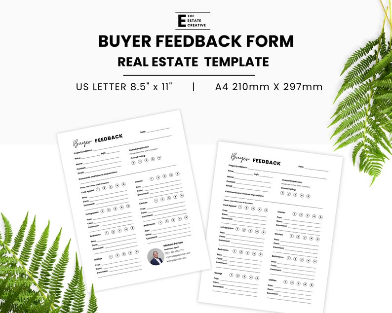 Open House Feedback Form | Home Showing Buyer Feedback, Real Estate ...