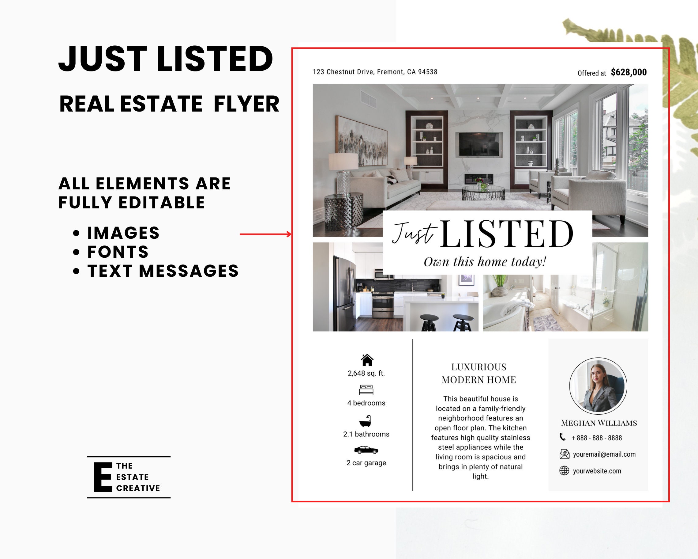 Just Listed Flyer | Real Estate New Listing Flyer, Realtor Just Listed ...