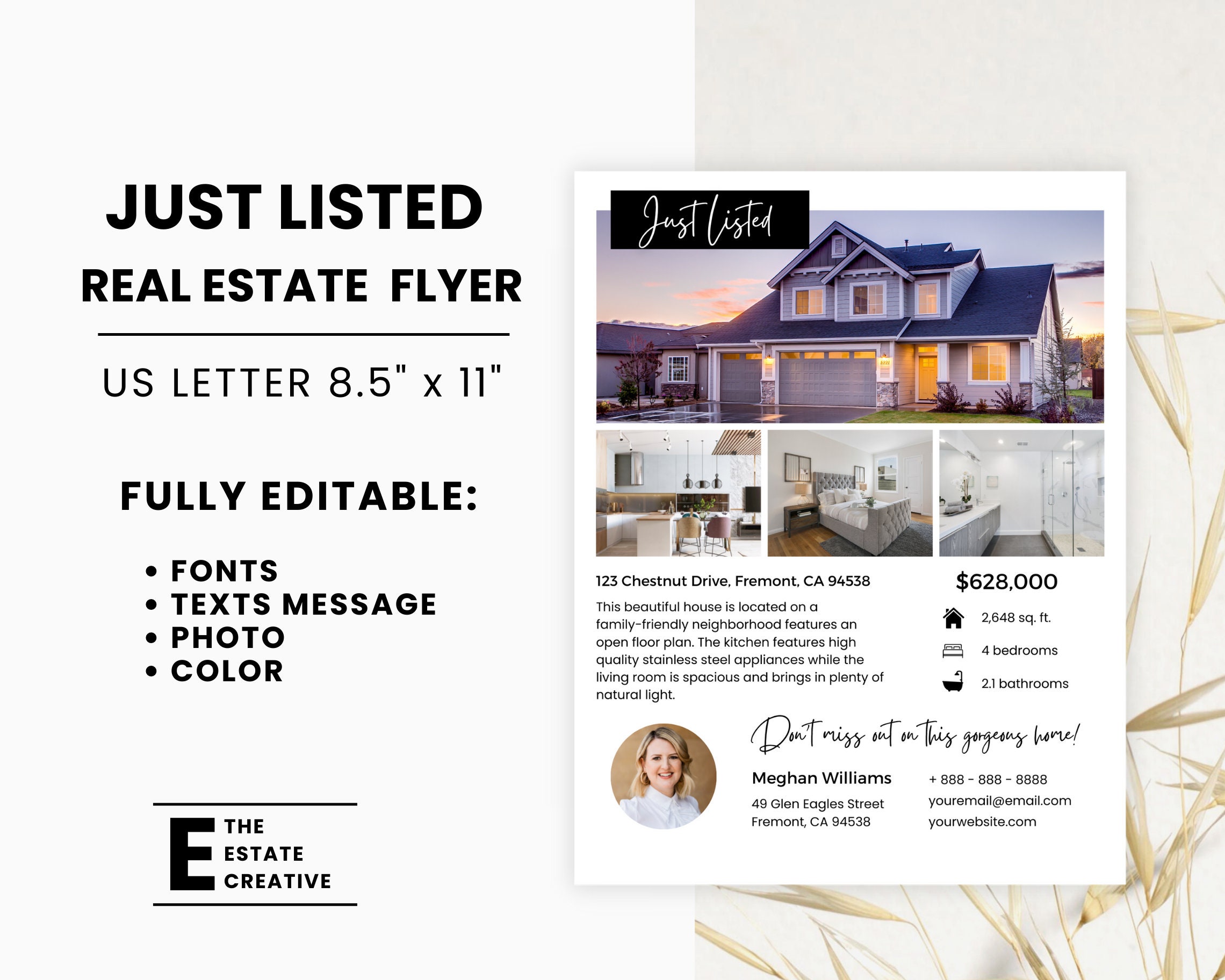 Just Listed Flyer | Real Estate New Listing Flyer, Realtor Just Listed ...
