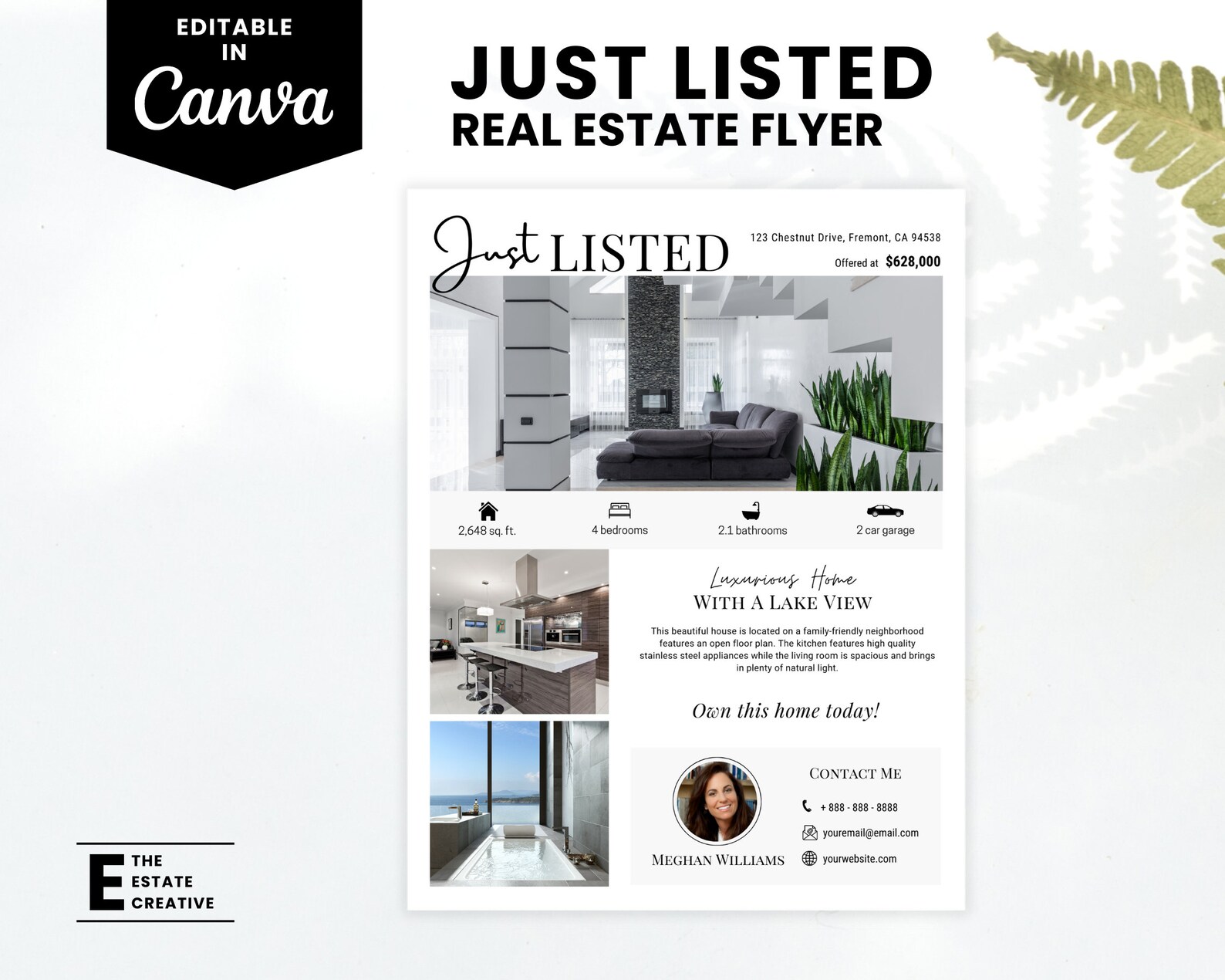 Just Listed Flyer Template, Real Estate Marketing Template, New Listing ...