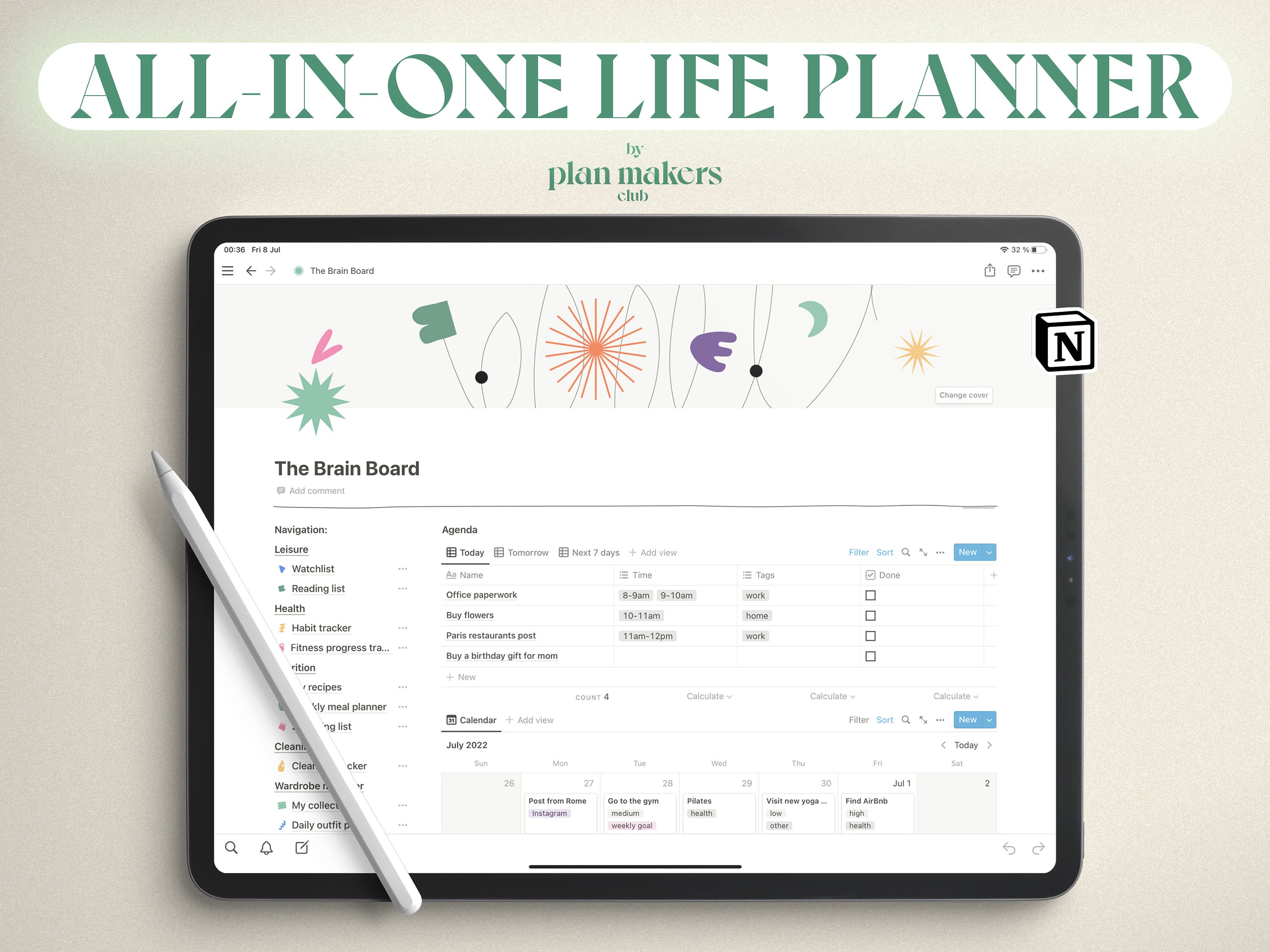 Notion Template Life Planner Notion Dashboard Notion Etsy M xico