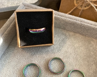 Rainbow Titanium Ring - Etsy