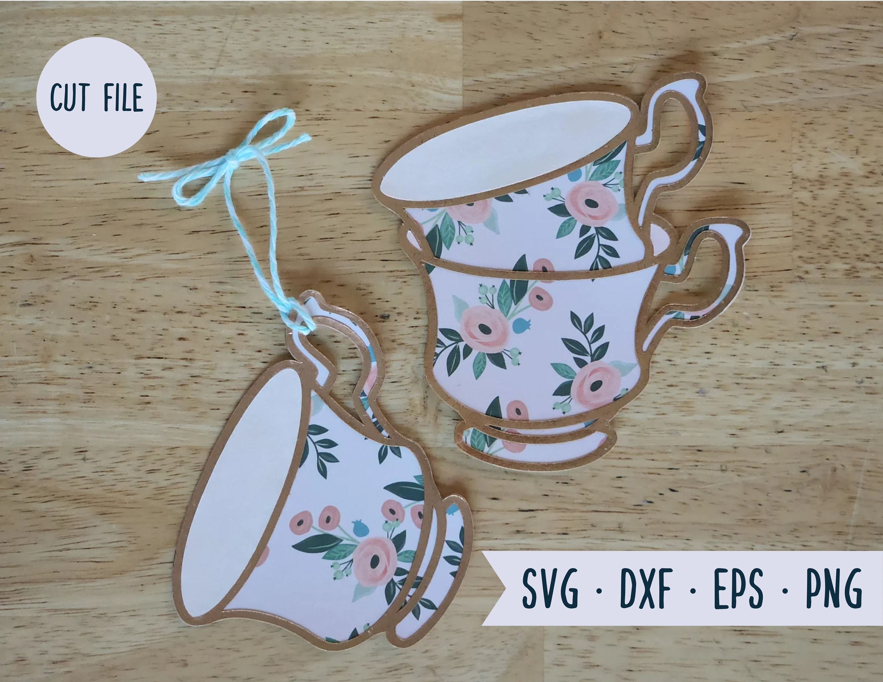 Teacup Svg Bundle, Stacked Teacups, Bridal Shower Tea Party Decor ...