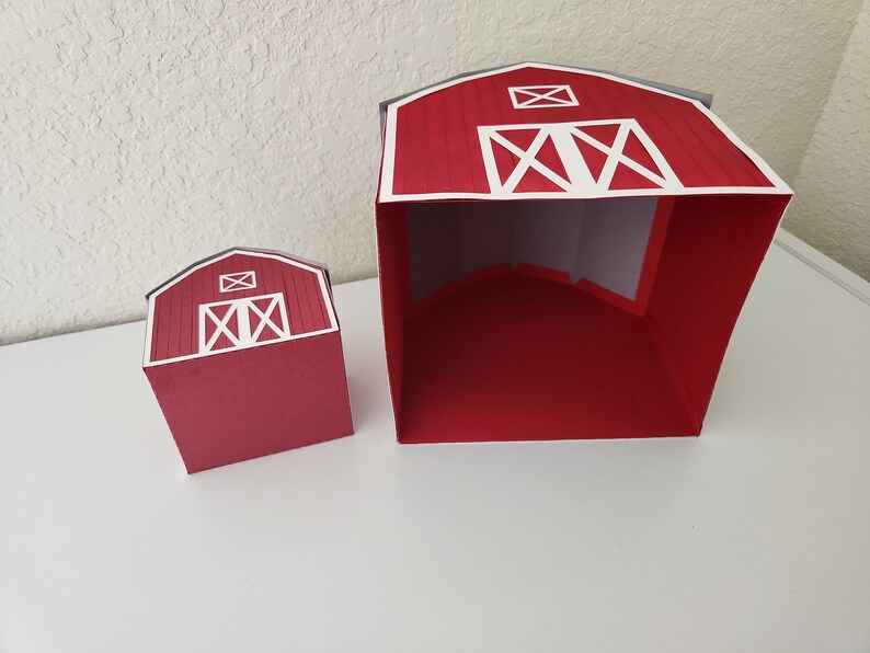 Barn Centerpiece, Paper Candy and Cookie Box Template, Svg Bundle ...