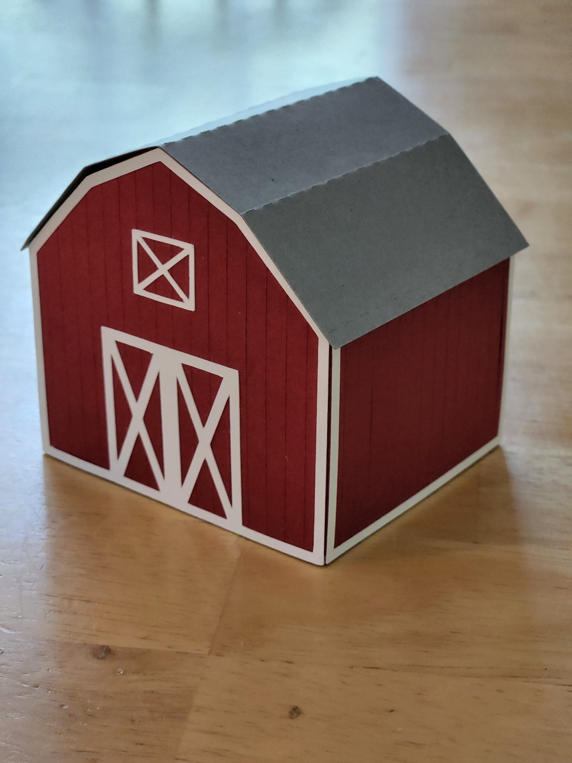 3D Paper Barn Svg Pattern Template Cut File Candy Treat - Etsy