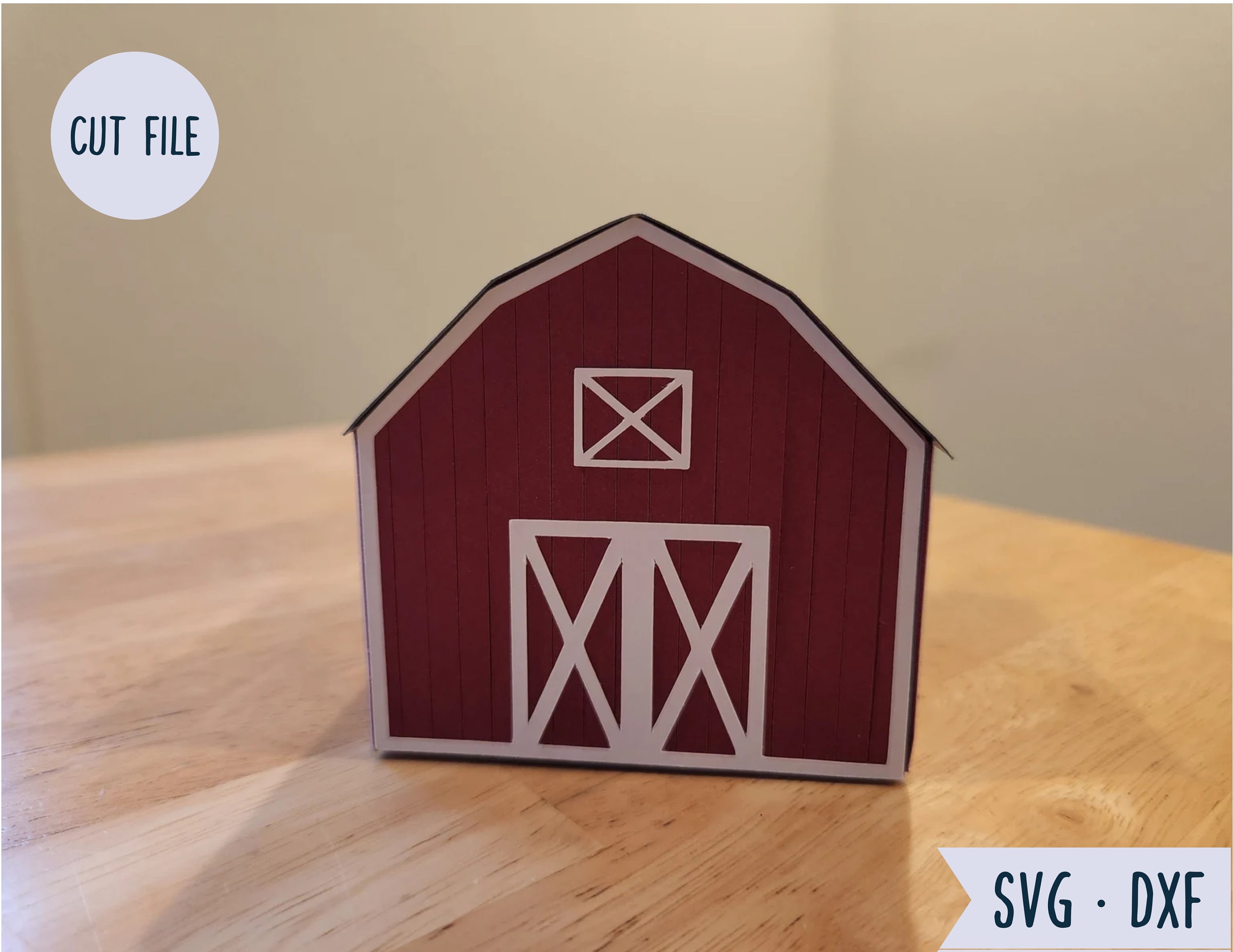 3D Paper Barn Svg Pattern Template Cut File Candy Treat - Etsy