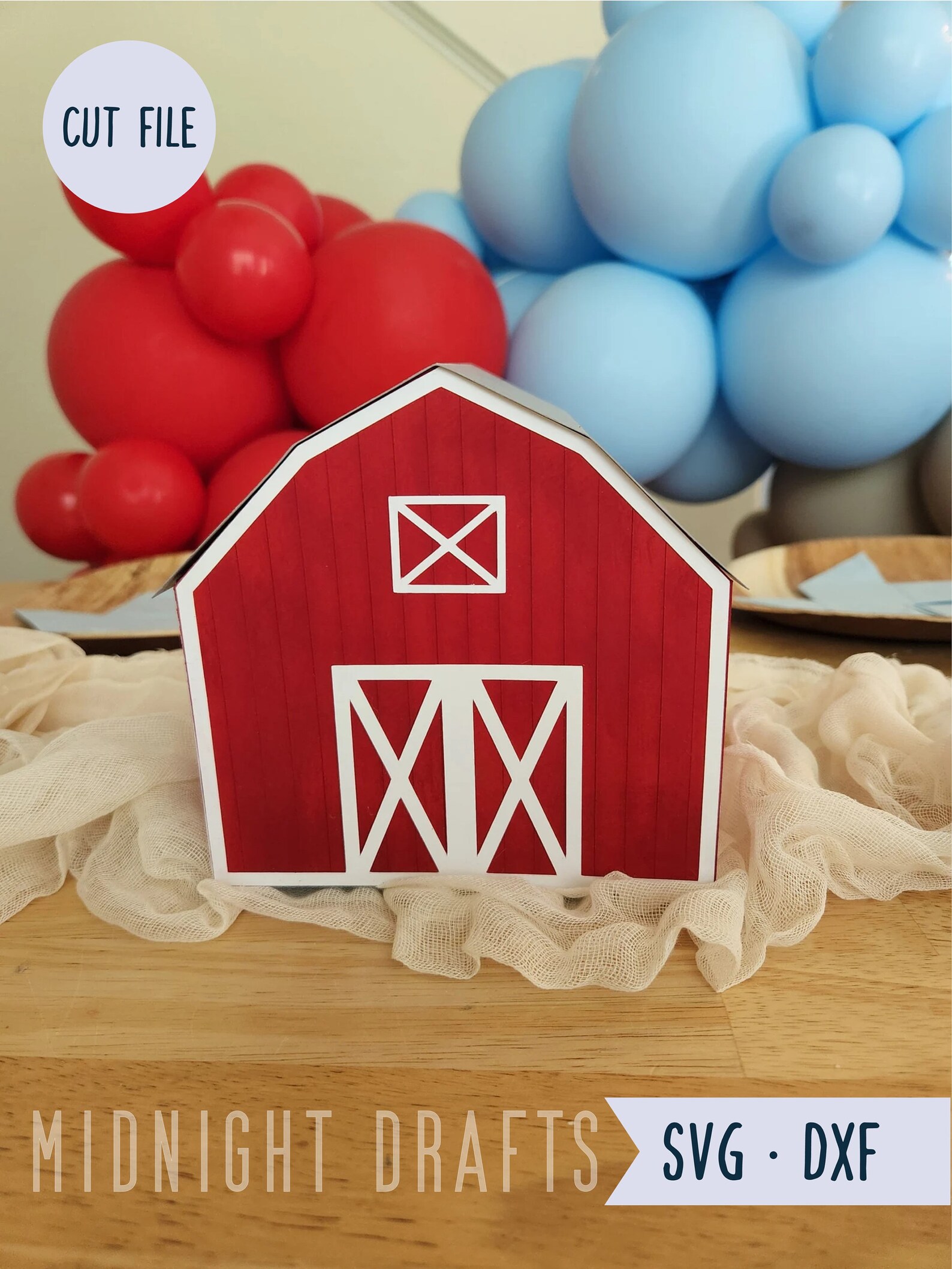 3D Paper Barn Svg Cut File Template Pattern Centerpiece - Etsy