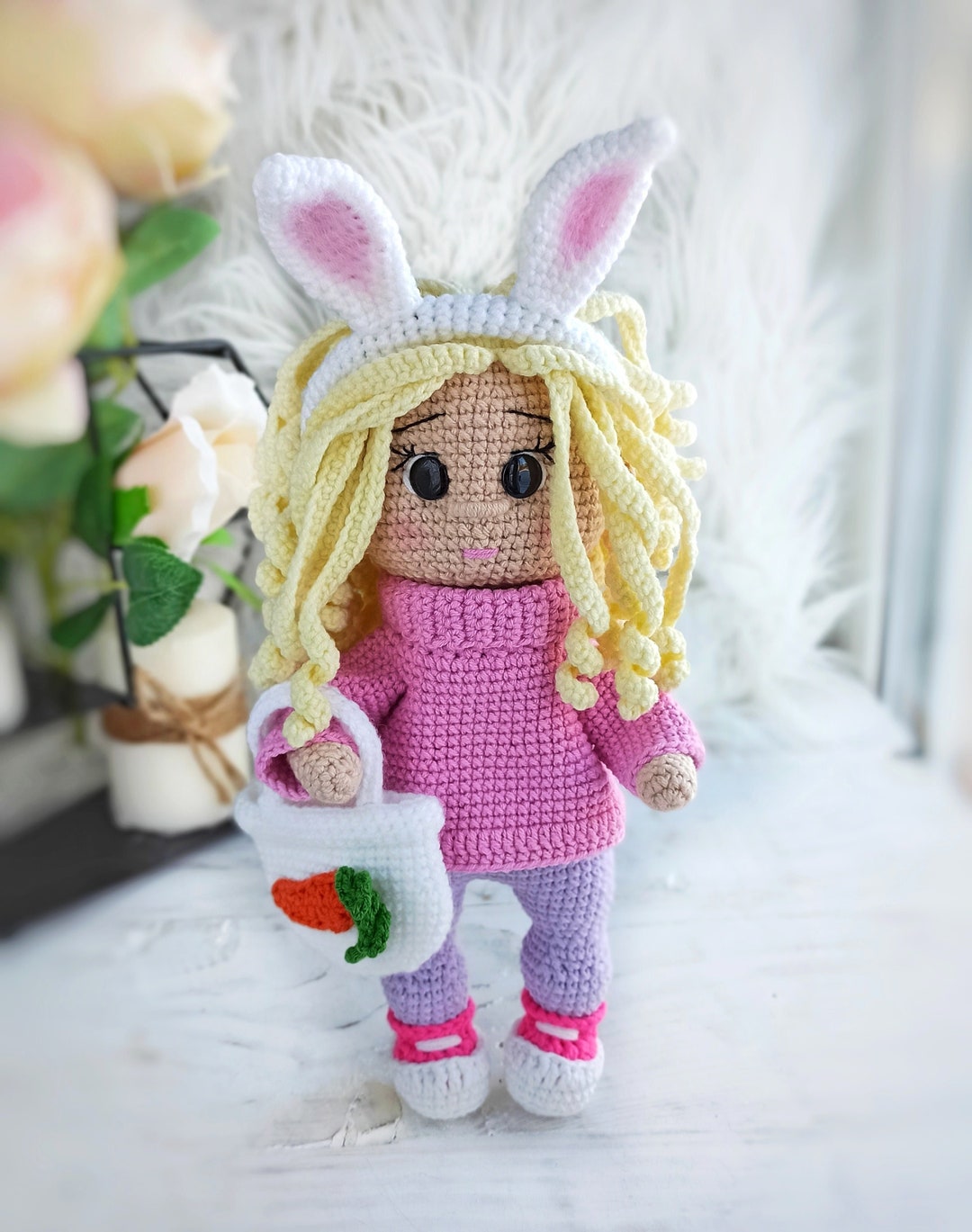 Crochet Pattern Easter Doll Bunny Crochet Easter Bag Bezel - Etsy