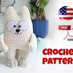 Crochet Plush Cat Pattern, Amigurumi Cat Pattern, Easy Cat Crochet ...