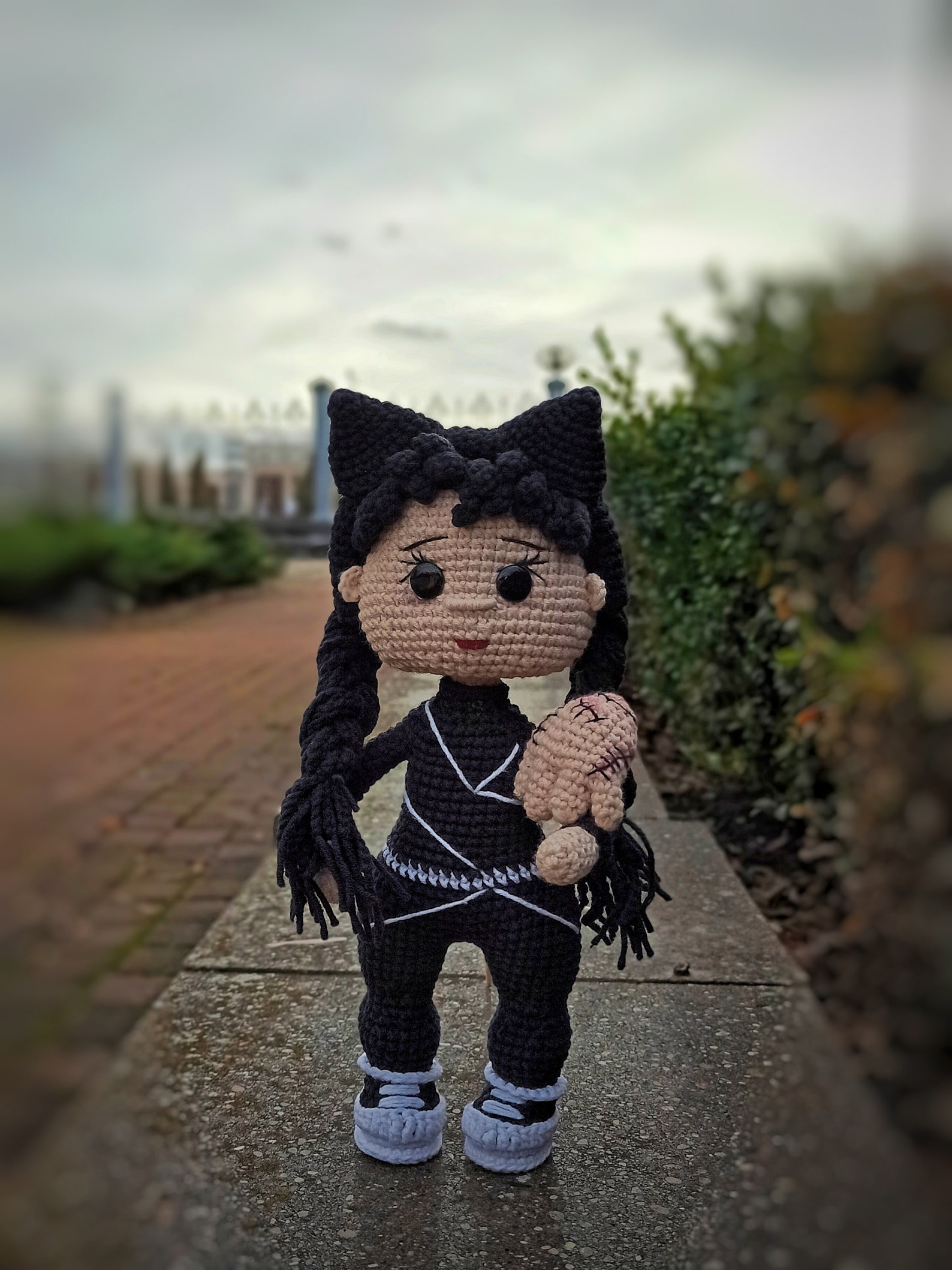 Wednesday Addams in a Cat Costume Crochet Pattern + Enid in a Cat ...