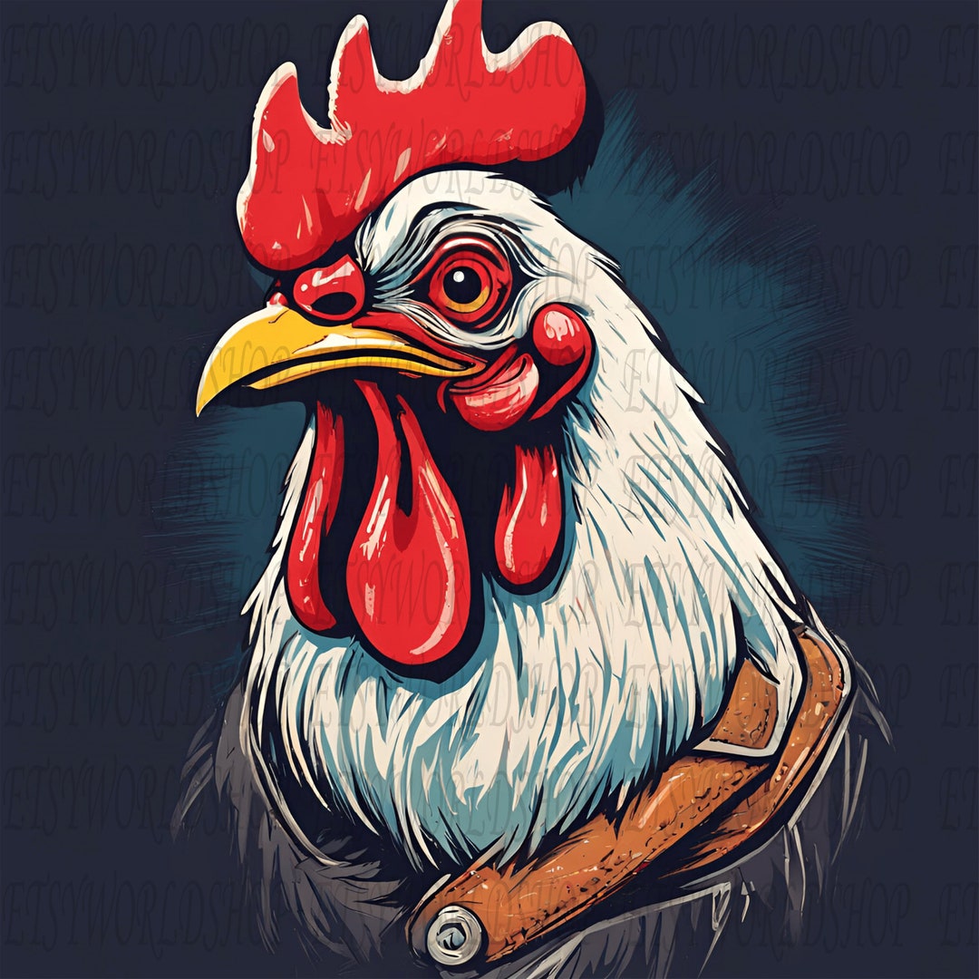 Crazy Chicken Png Sublimation Design,crazy Chicken Watercolor Graphic ...