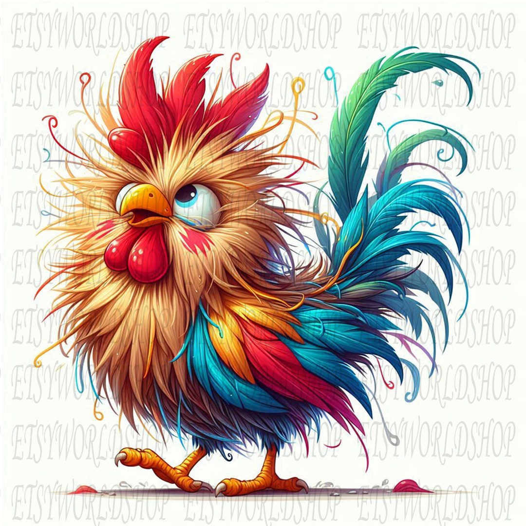 Crazy Chicken Png,funny Farm Hen,sublimation Clipart,digital Download ...