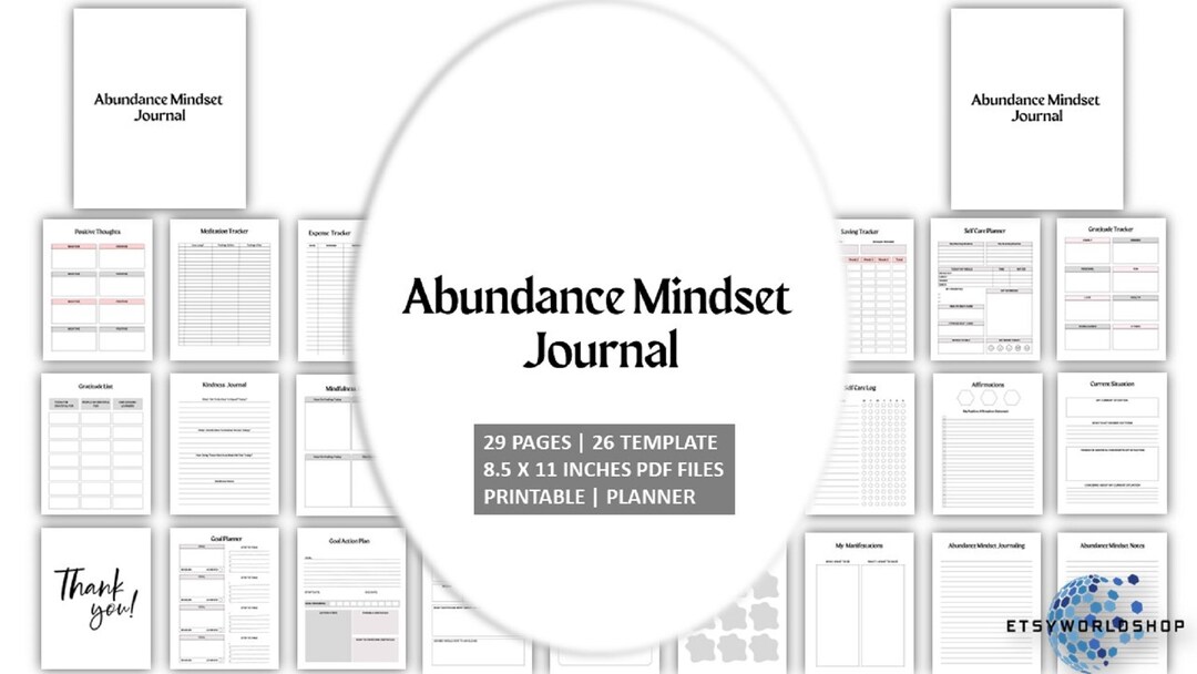 Abundance Mindset Journal Planner Journal Abundance - Etsy