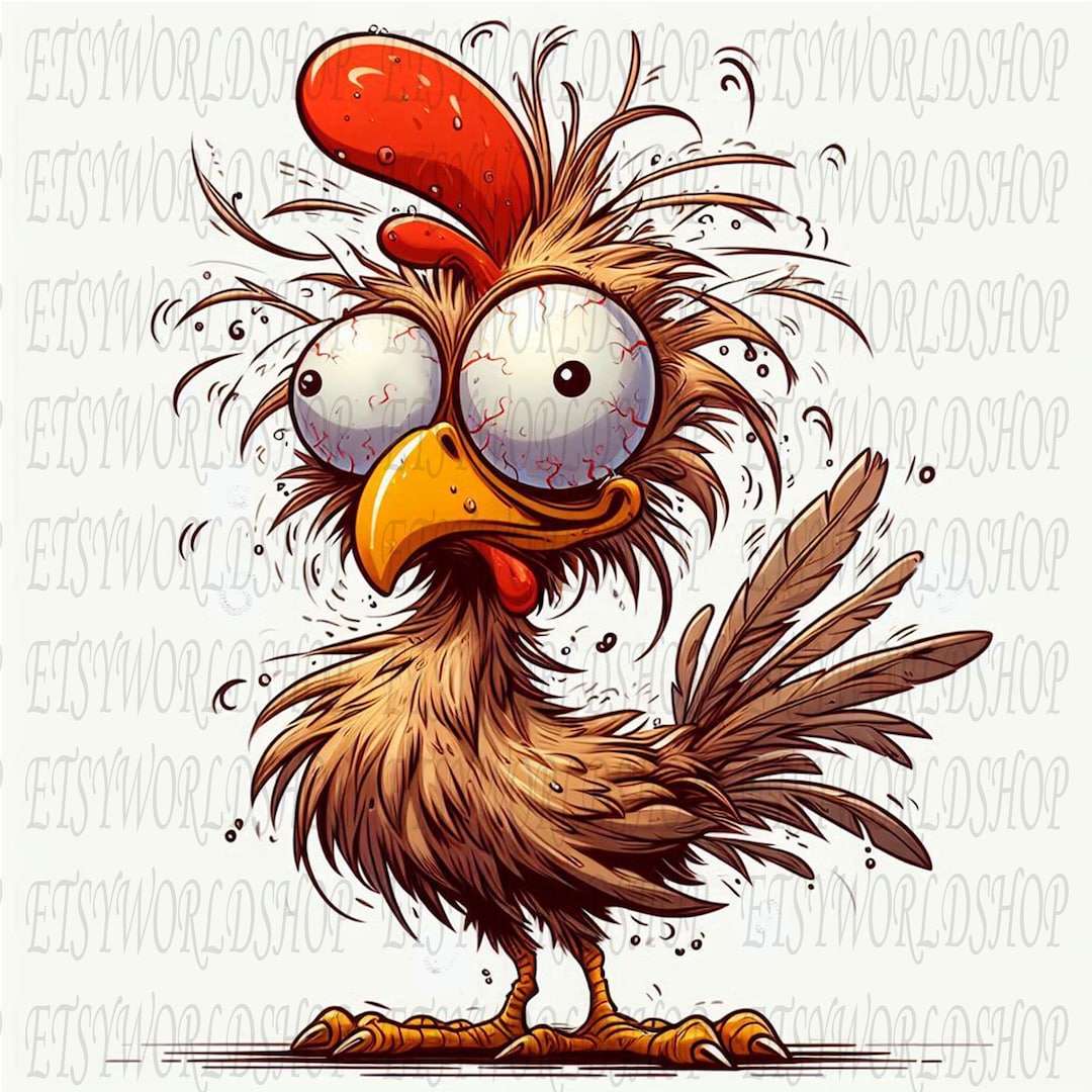 Crazy Chicken Png Sublimation Design,crazy Chicken Watercolor Graphic ...