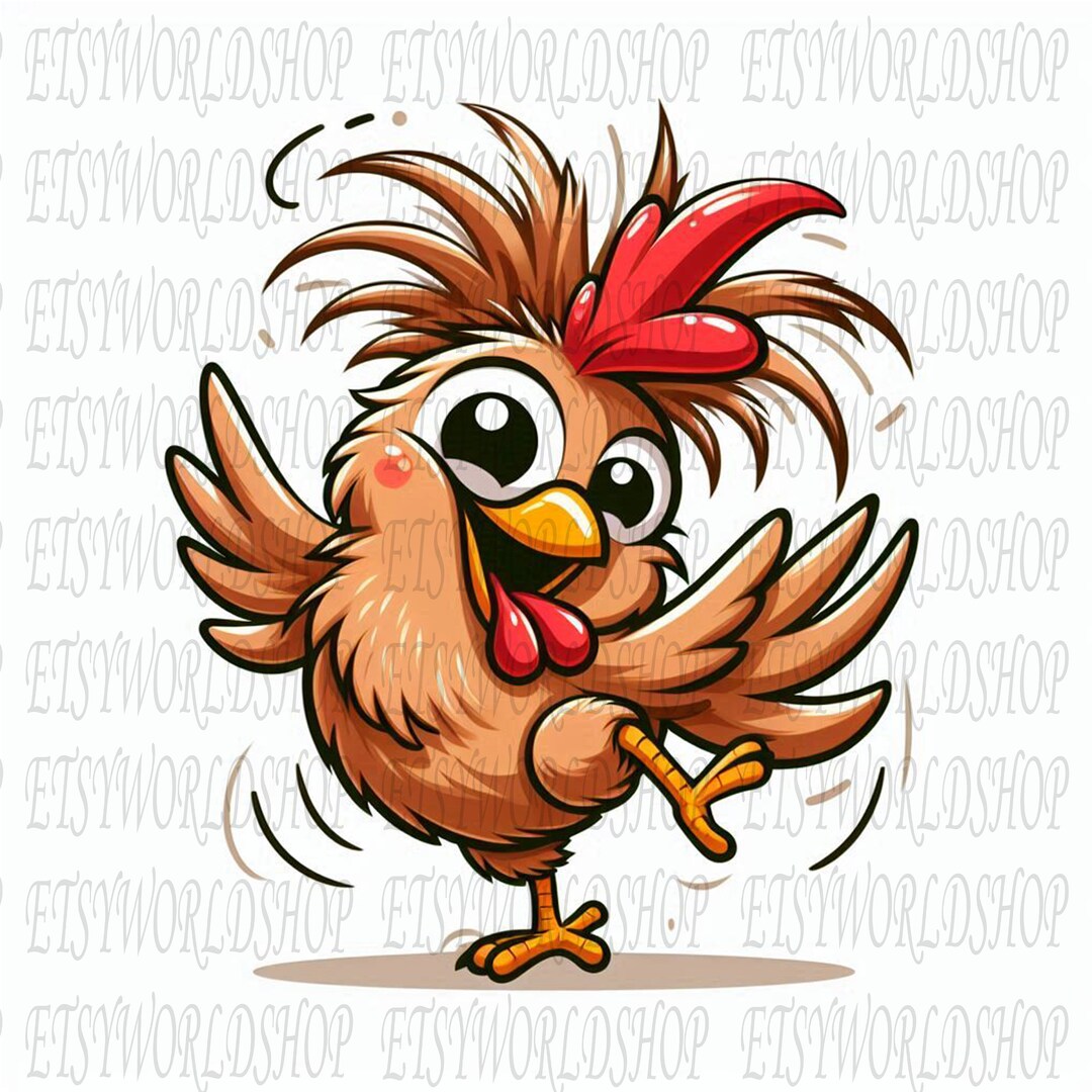Crazy Chicken Png Sublimation Design,crazy Chicken Watercolor Graphic ...