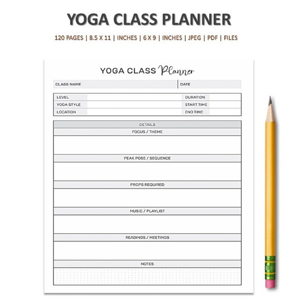 Yoga Class Plan - Etsy