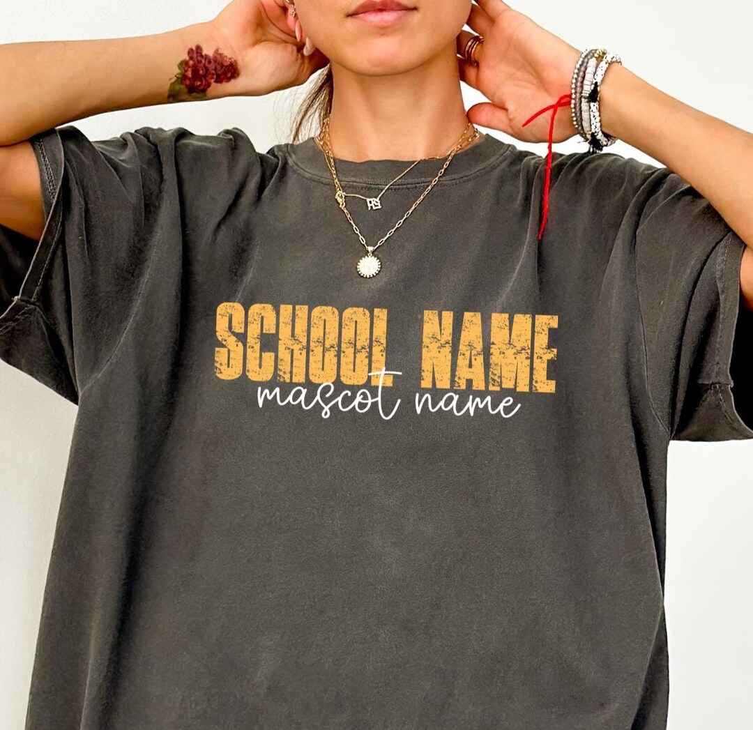 Custom School T-shirt, Custom Text Shirt, School Logo Shirt, Team ...