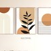 Boho Abstract Leaf Art, PRINTABLES Set of 3, Geometric Neutral Brown ...
