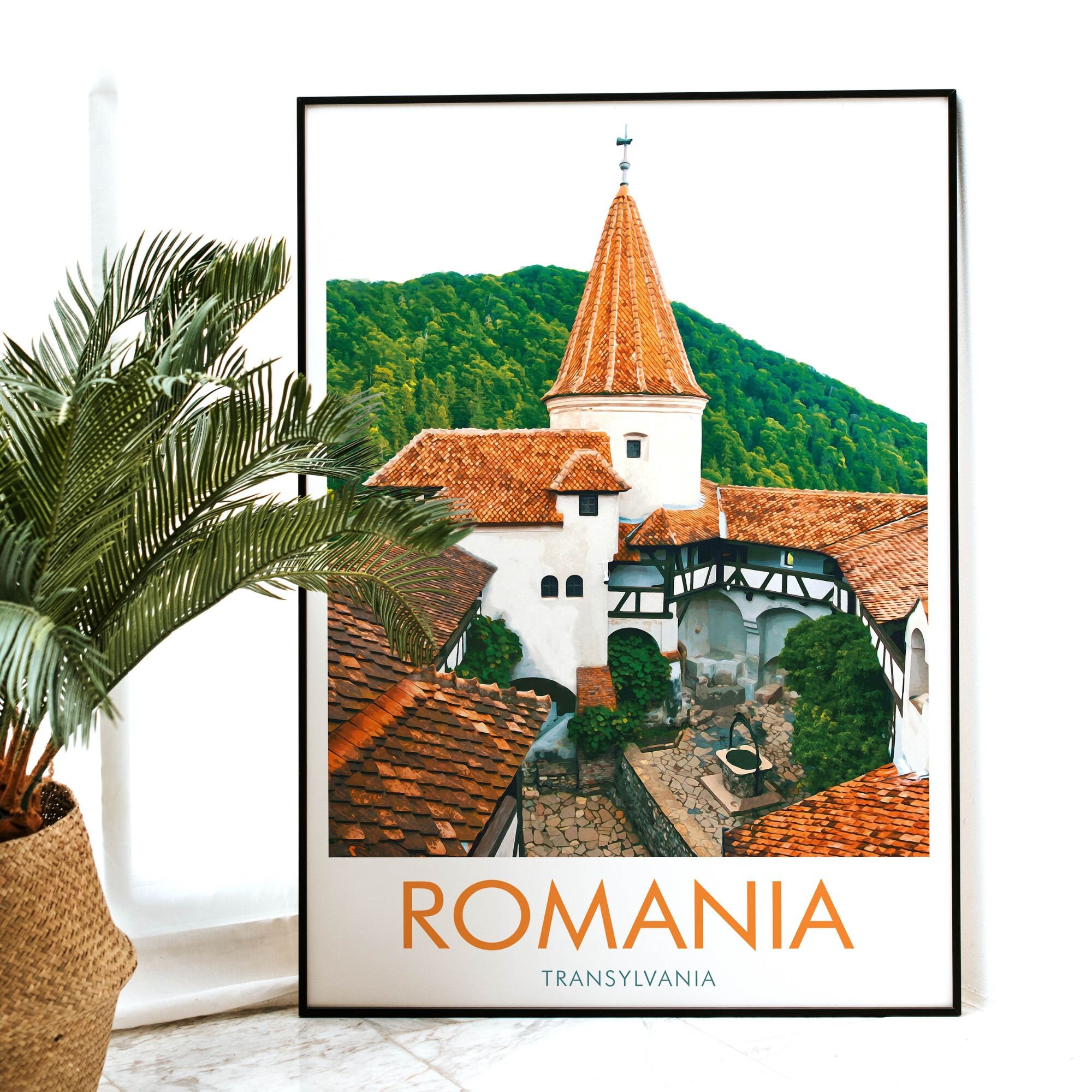 Romania Minimalist Print, Romania Wall Art, Romania Poster, Romania ...