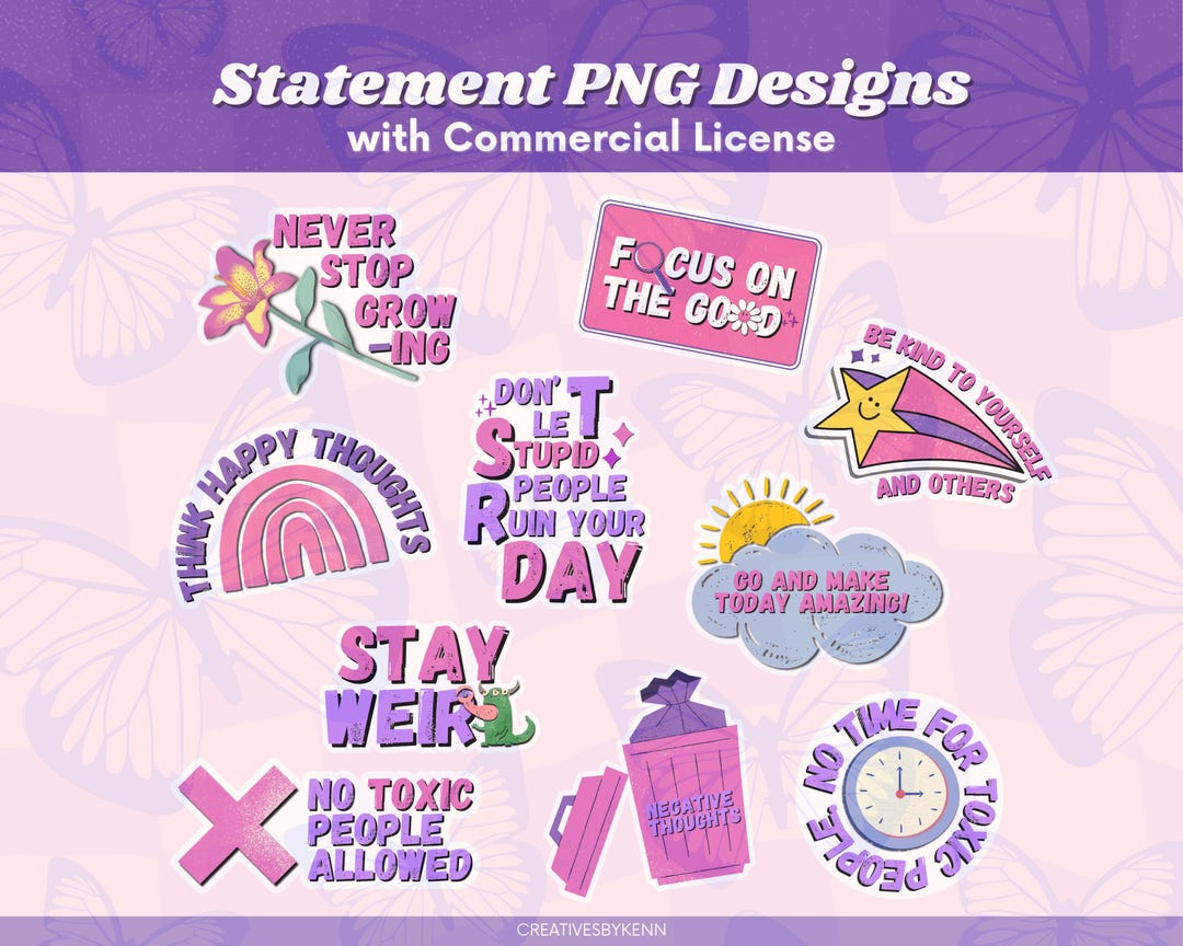 Statement Qoutes PNG, Positive Affirmation, Printable Stickers ...