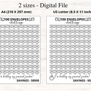 100 Envelope Challenge Printable, Goodnotes Budget Planner, Savings ...