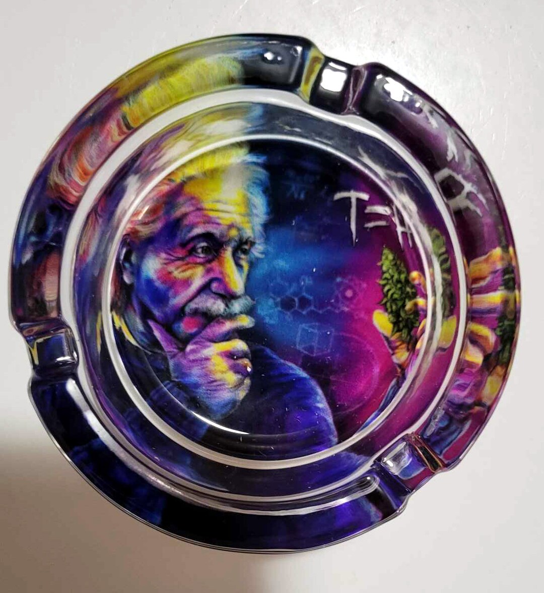 Albert Einstein THC2 Marijuana Themed Glass Ashtray - Etsy