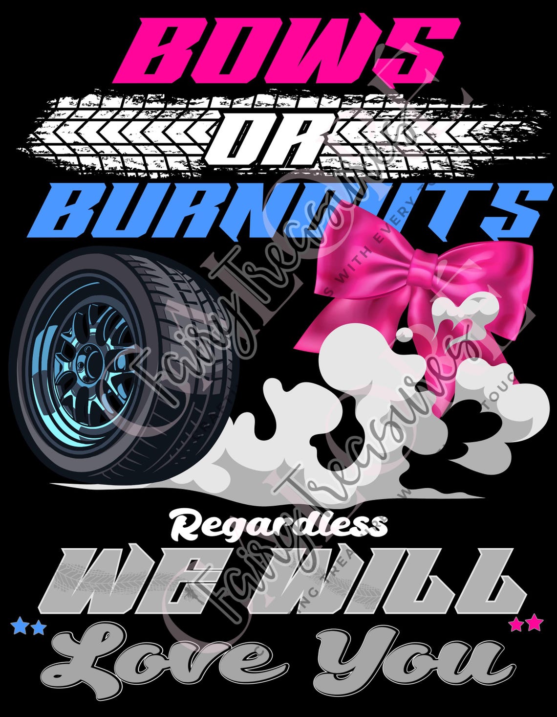 Bows or Burnout Gender Reveal PNG - Etsy