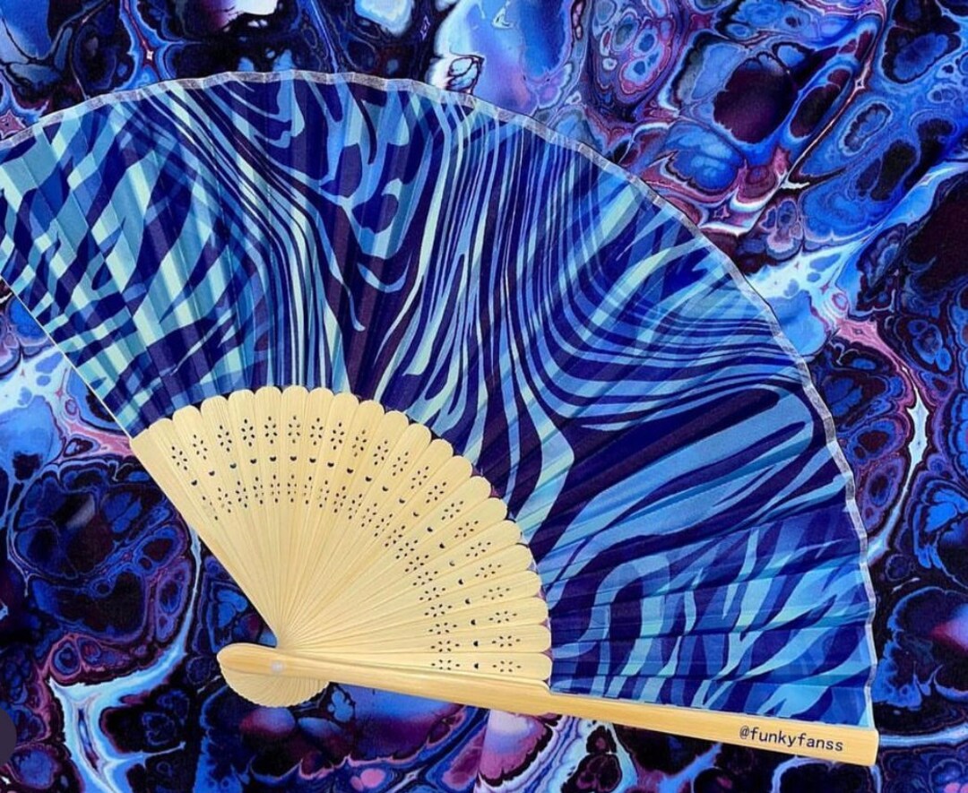 Blue Lagoon Hand Fan: Funky Rave Festival Accessory - Etsy