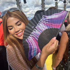 Melting Funky Fan Purple Text Foldable Bamboo Hand Fan - Etsy