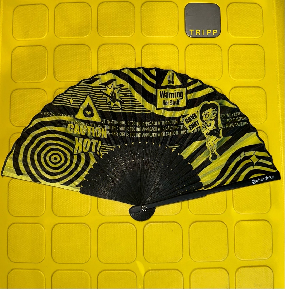 Hot Stuff Funky Fan - Yellow and Black Danger/caution/warning Print ...