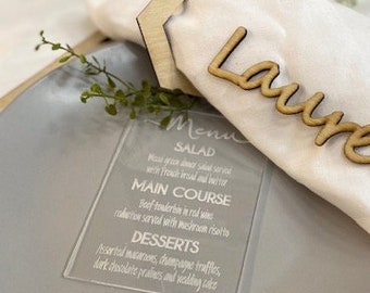 Laser Cut Menu Cards - Etsy