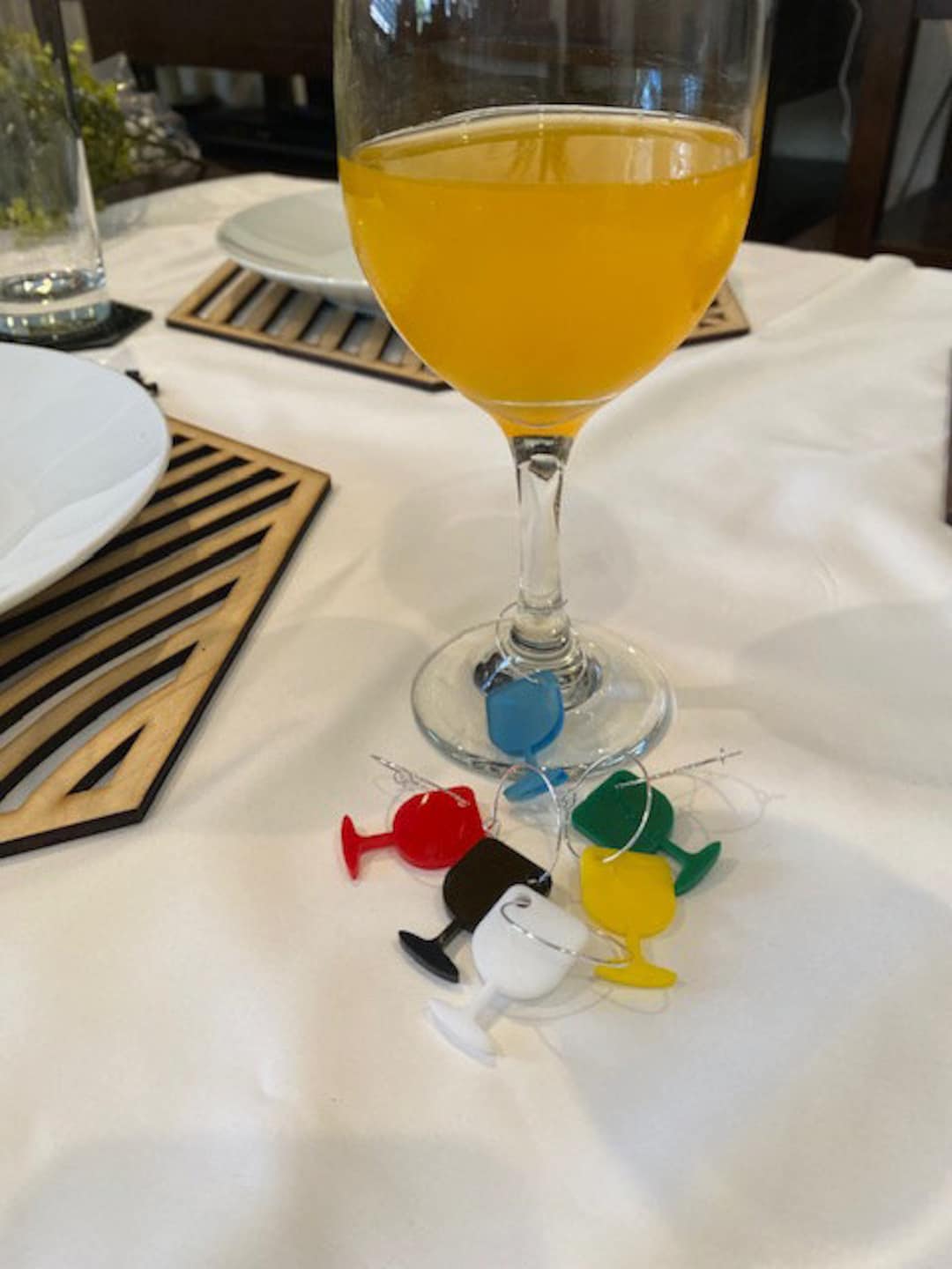 Acrylic Drink Glass Markers Set of 6 Drink Glass Identifiers - Etsy