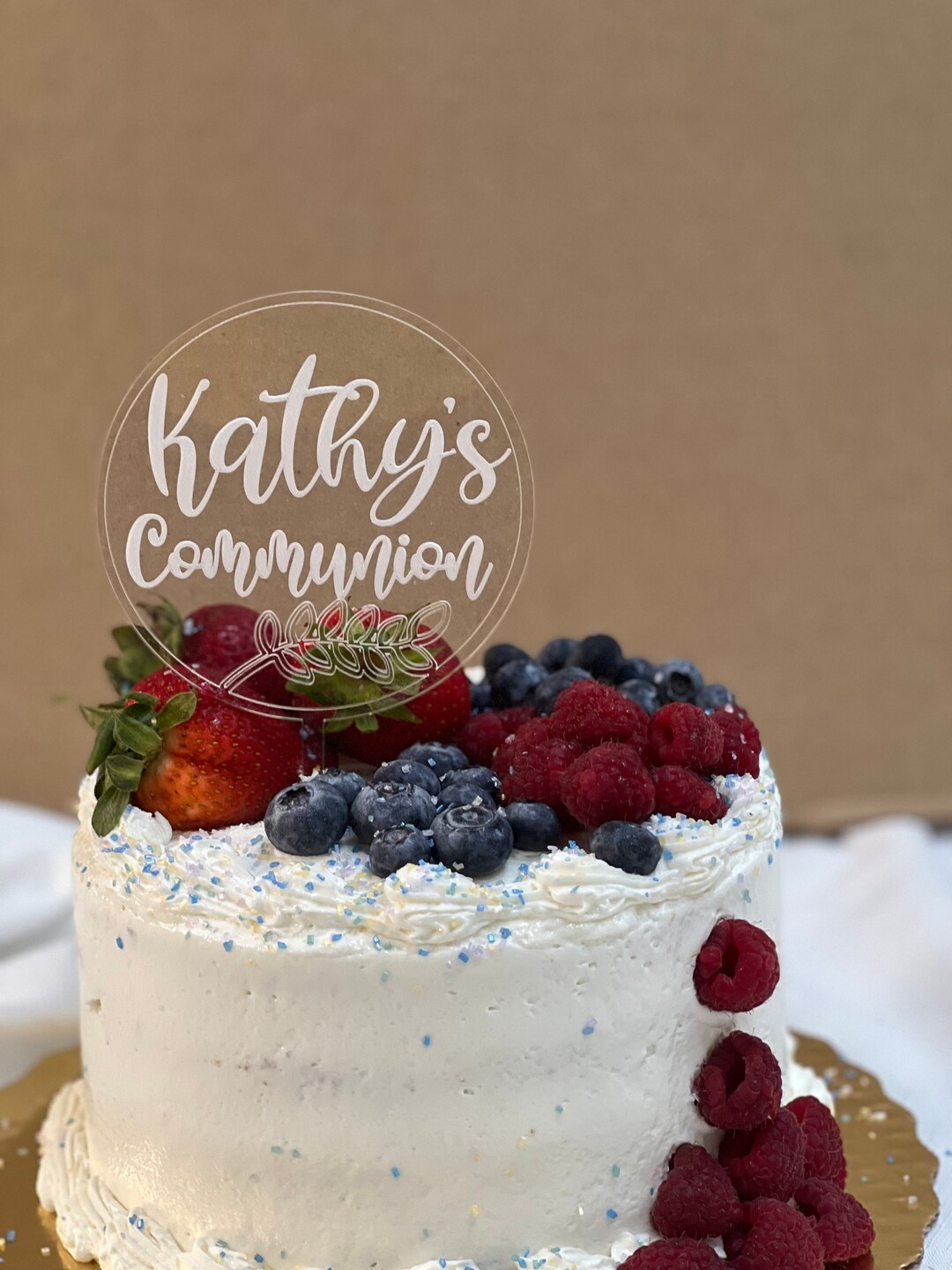 Clear Cake Topper, Wood Cake Topper, Personalized Cake Topper, First ...