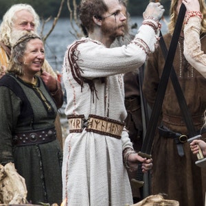 Floki Wedding White Tunic; Viking Fabric Shirt for LARP; Floki Medieval ...