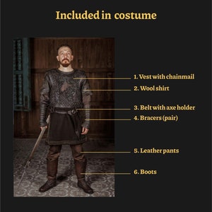 Ragnar Viking Costume; Cosplay Leather Armor for LARP and Medieval ...