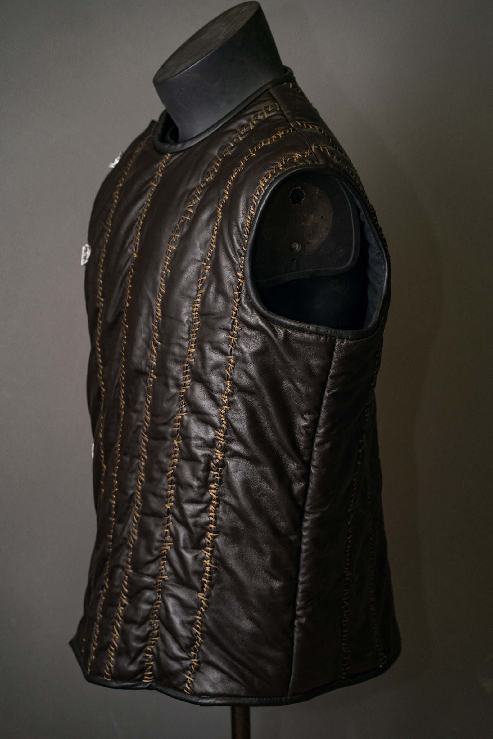 Valhalla Leather Vest assassin, Cosplay Dark Brown Leather Vest for ...