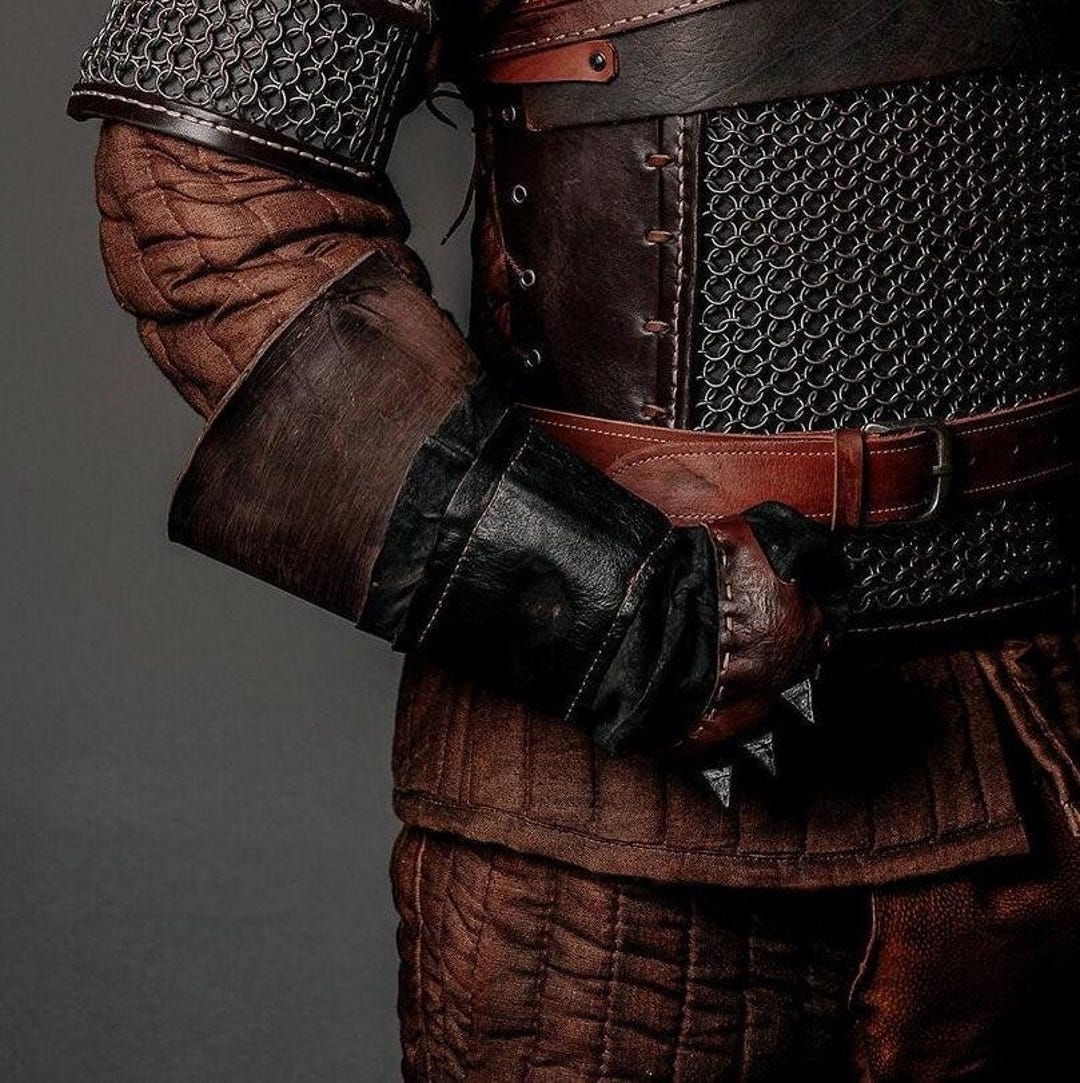 Witcher Leather Gloves Fantasy Arm Armor Larp Costume - Etsy