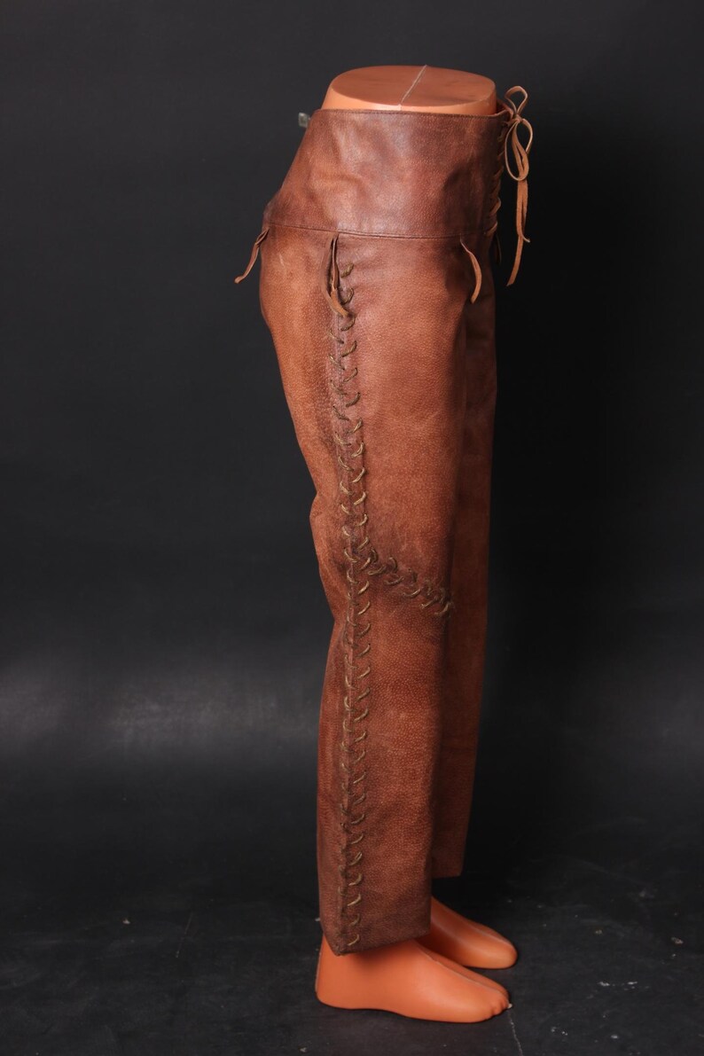 Viking Leather Pants Brown Leather Trousers for LARP and - Etsy