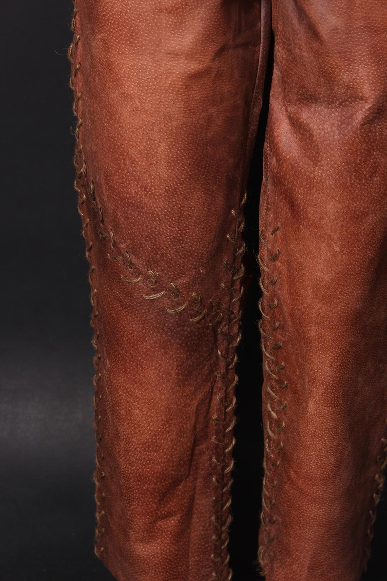 Viking Leather Pants Brown Leather Trousers for LARP and - Etsy
